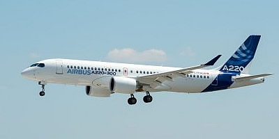 Airbus A-220 airliners, spotting tips, features, and photographs