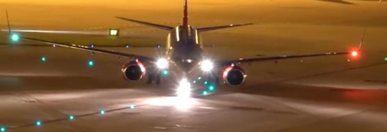 Airliner exterior lights, landing lights, taxi lights, collision ...